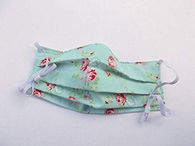Fabric face mask elastic straps and nose wire mint green with vintage ...