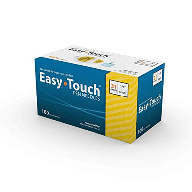 Easy Touch Pen Needles 31 Gauge 1/4 Inches box of 100 - Warehousesoverstock