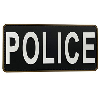 uuKen Large Police Patch Black and White PVC Rubber 4x8 inch with Hook ...