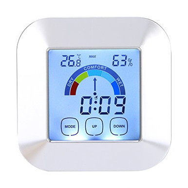 Digital Indoor Outdoor Thermometer Hygrometer Touch Screen Color ...