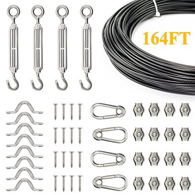 DYWISHKEY Globe String Light Suspension Kit, Outdoor Light Guide Wire ...