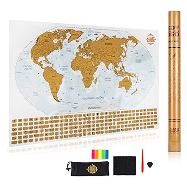 CindyGoGo Scratch Off World Travel Map with US states, Scratch your ...