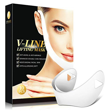 V Line Lifting Mask 10 Pcs Chin Up Patch Double Chin Reducer V Shaped ...