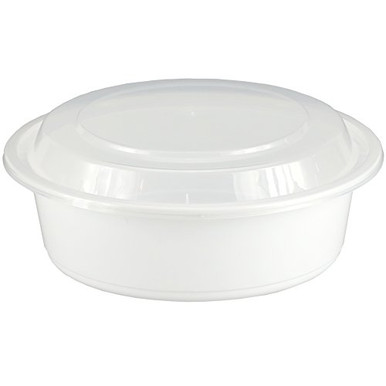 Simply Deliver 7-inch Deep Round Container with Clear Lid, Microwavable ...