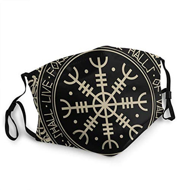 Face Mask Black Celtic Viking Magical Runic Compass Vegvisir In The ...