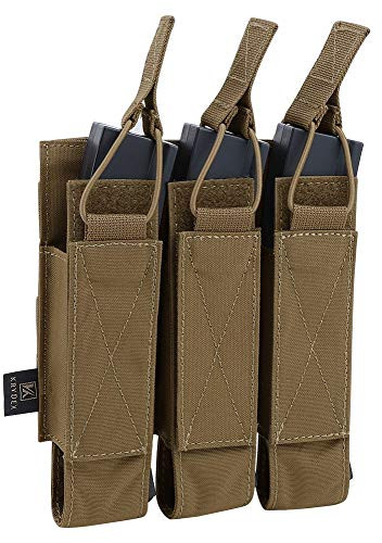 KRYDEX Open Top Triple MP7 MP5 MP9 Magazine Pouches with Molle -Coyote ...