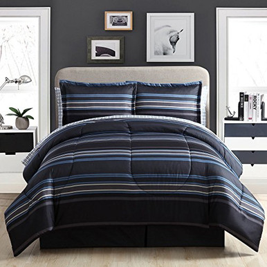 Ellison Great Value 17101701BB-MUL-ECO Soho Stripe 6 Piece Bed in a Bag ...