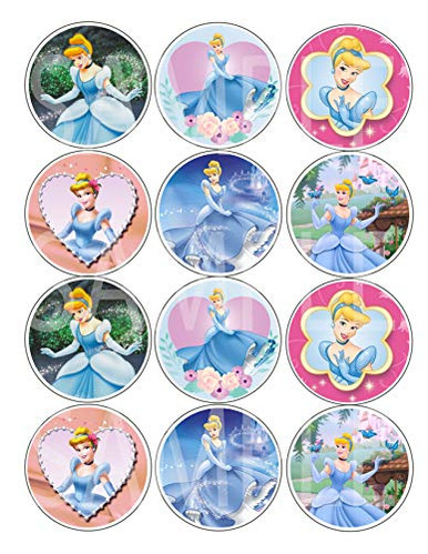 Princess Cinderella Stickers Large 2.5 Round Circle DIY Stickers to ...