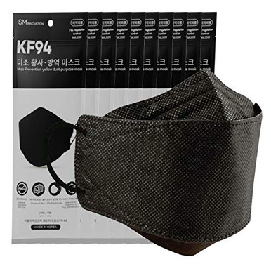 KF94 -10 Pack- Individually Sealed Black Authentic Made In Korea 4 ...