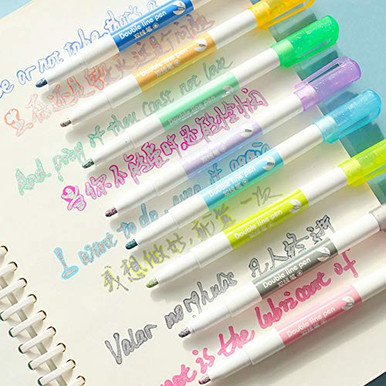 FIgures Double Line Outline Pens Self-Outline Metallic Markers 8 Colors ...