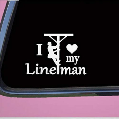 I Love My Lineman Decal Line Worker Journey Hat Gloves Stickers Car ...