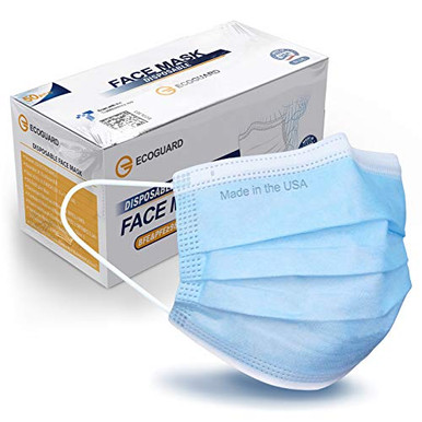 Made in USA ASTM Level 3 Face Mask by ECOGUARD 3-ply / 50 Pack ...