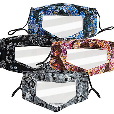 Reusable Clear Face Cloth Cover Mask with Clear Window Visible ...