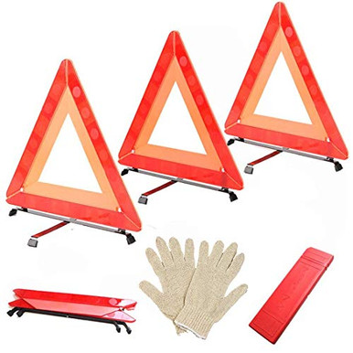 Jecr Roadside Emergency Reflector Kit - Reflective Warning Triangle ...