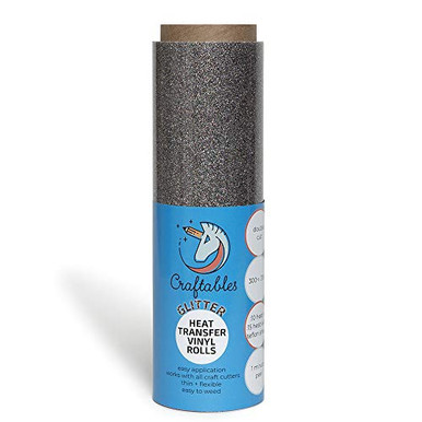 Silver Multi Glitter Heat Transfer Vinyl 8 ft. Roll HTV - Easy to Weed ...