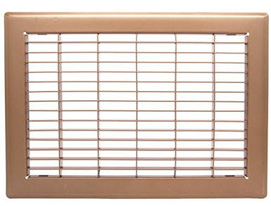 8 inch X 12 inch Floor Grille - Fixed Blades Air Grill - Brown -Outer ...
