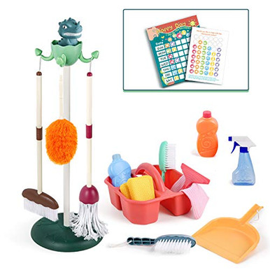 iPlay iLearn Kids Cleaning Toy Set Toddler Broom Mop Dustpan Playset ...