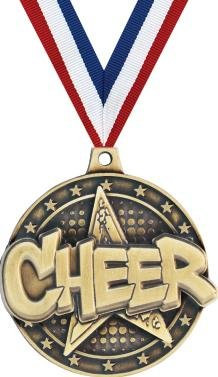 Crown Awards Gold Cheer Star Medals - 2" 3D Cheerleading Award Medal ...
