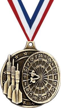 Crown Awards Gold Darts Medals - 2" 3D Dart Board Bullseye Award Medal ...