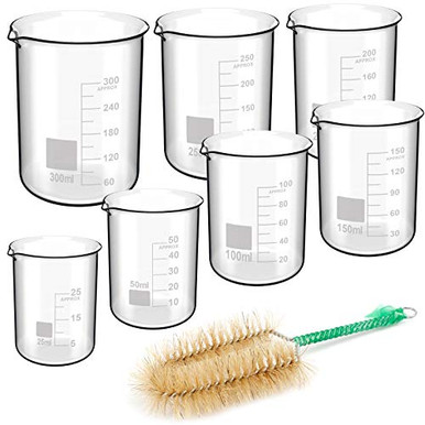 Glass Beakers, YGDZ Graduated Measuring Low Form Thick Glass Beaker Set ...