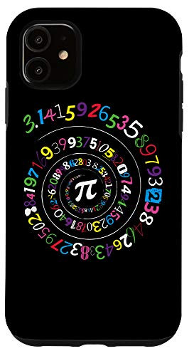 iPhone 11 Pi Day Shirt Spiral Pi Color Numbers Teacher Student Case ...