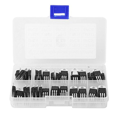 60 Pcs 3 Pin Terminal Positive Voltage Regulator, 10 Values LM7805 to ...