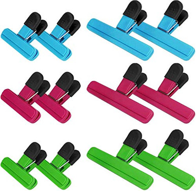 GZXHMY 12PCSMultiple Colors and Sizes Chip Bag Clips Sealing Plastic ...