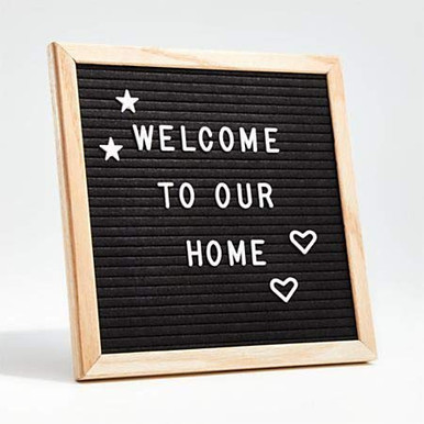 Letter Board Oak Frame Farmhouse Rustic Felt Message Board with Cursive ...
