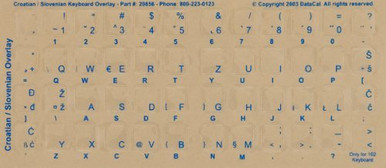 Croatian Keyboard Stickers - Labels - Overlays with Blue Characters for ...