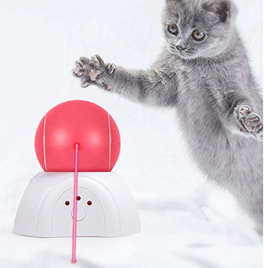 Cat Toys Automatic Rotating Tennis Ball, Split Design Two Play modesfor ...