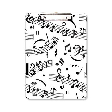 Music Notes and Bars Clipboard Folder Writing Pad Backing Plate A4 ...