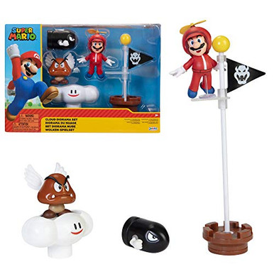 SUPER MARIO Cloud World Diorama Set with 2.5" Propeller Mario Action ...