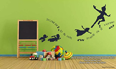 Peter Pan Wall Decals Peter Pan Wendy John and Michael Flying Disney ...