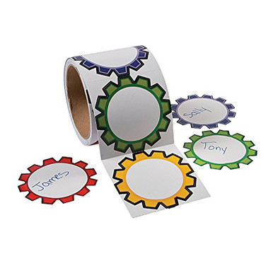 Fun Express Gears Name Tags/Labels - 1 Piece - Educational and Learning ...