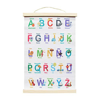 Globe Toddlers Bilingual Alphabet Poster, Abc Poster For Toddlers Wall ...
