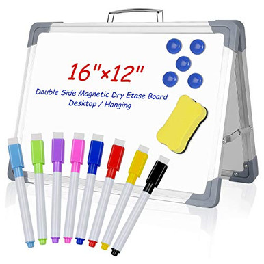 Dry Erase White Board, 16"X12" Magnetic Small Personal WhiteBoards for ...