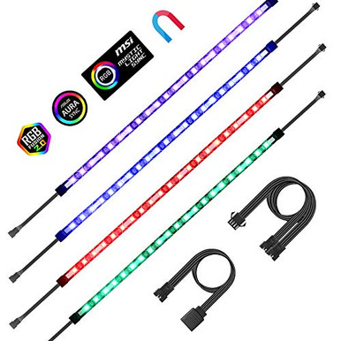 Aclorol RGB LED Strip Lights PC Magnetic LED Light Strip 4pcs 16in for ...