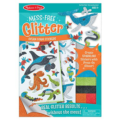 Melissa & Doug Mess-Free Glitter Ocean Foam Sticker Kit- 19 Stickers, 6 ...