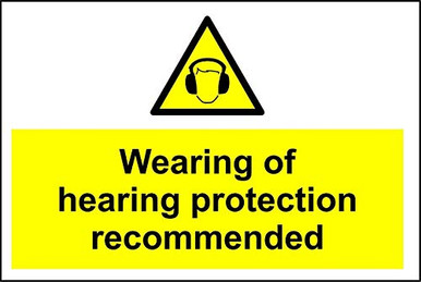 Warning Stickers Sign Wearing Of Hearing Protection Recommended Warning ...