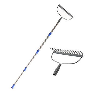 MIYA Bow Rake - Heavy Duty Garden Rake with 60" Stainless Steel Handle ...