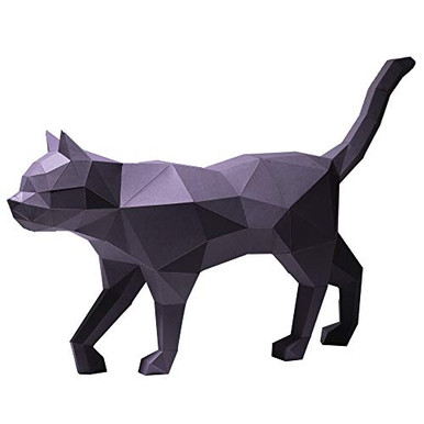Papercraft World Black 3D PAPERCRAFT Model CAT - Warehousesoverstock