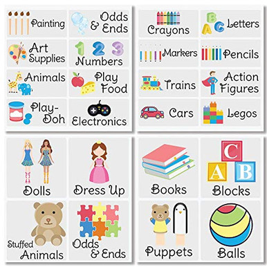 mDesign Kid's Toy Labels for Plastic Bins, Boxes, Cubbies, Drawers, Toy ...