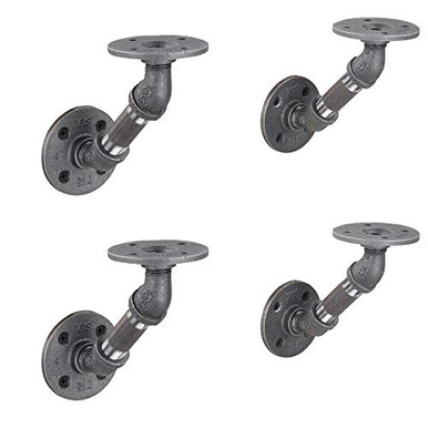 Pipe Shelf Brackets, Industrial Angled Bracket for Rustic Floating ...