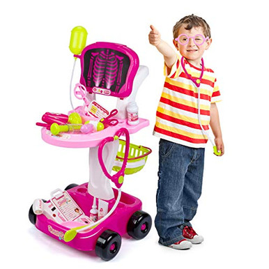 UNIH Doctor Cart Kit for Kids and Toddler, Medical Play Set Realistic ...