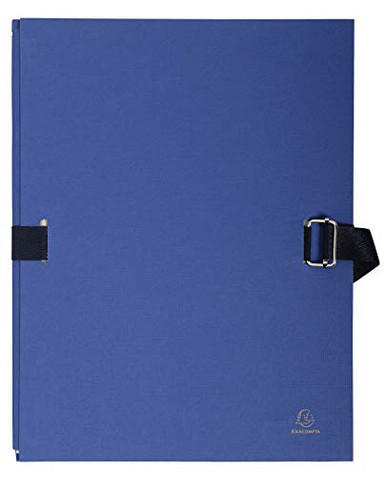 Exacompta Expandable Canvas Folder, A4 - Dark Blue - Warehousesoverstock