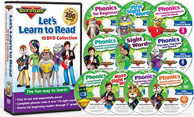 Let s Learn to Read 10 DVD Collection by Rock N Learn (170 sight words ...