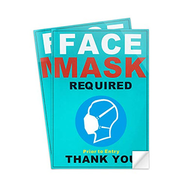 Decal Mask Required Sticker Plastic Safety Decals 10x7 Inch 2 Pack ...