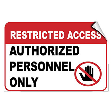 Restricted Access Authorized Personnel Only Security Label Decal ...