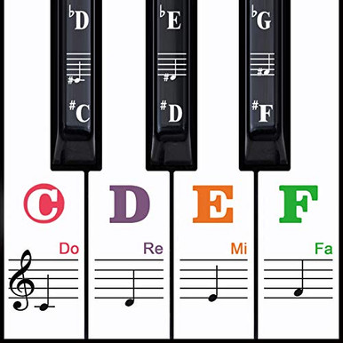 Piano Keyboard Stickers for 88/61/54/49/37 Key, Transparent Removable ...