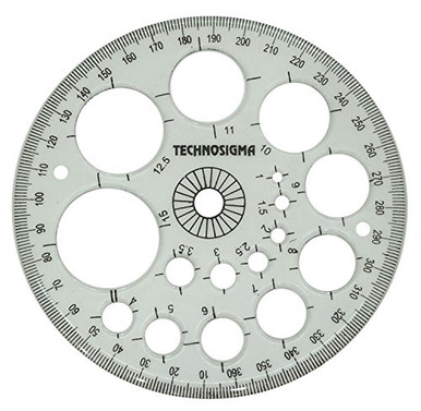 Technosigma Plastic Radius Template Drawing Scale Clear Pro - Circle ...